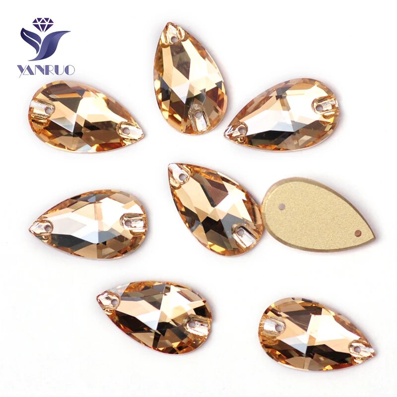 YANRUO стразы каплевидные 11x18mm, 20шт, Golden Shadow
