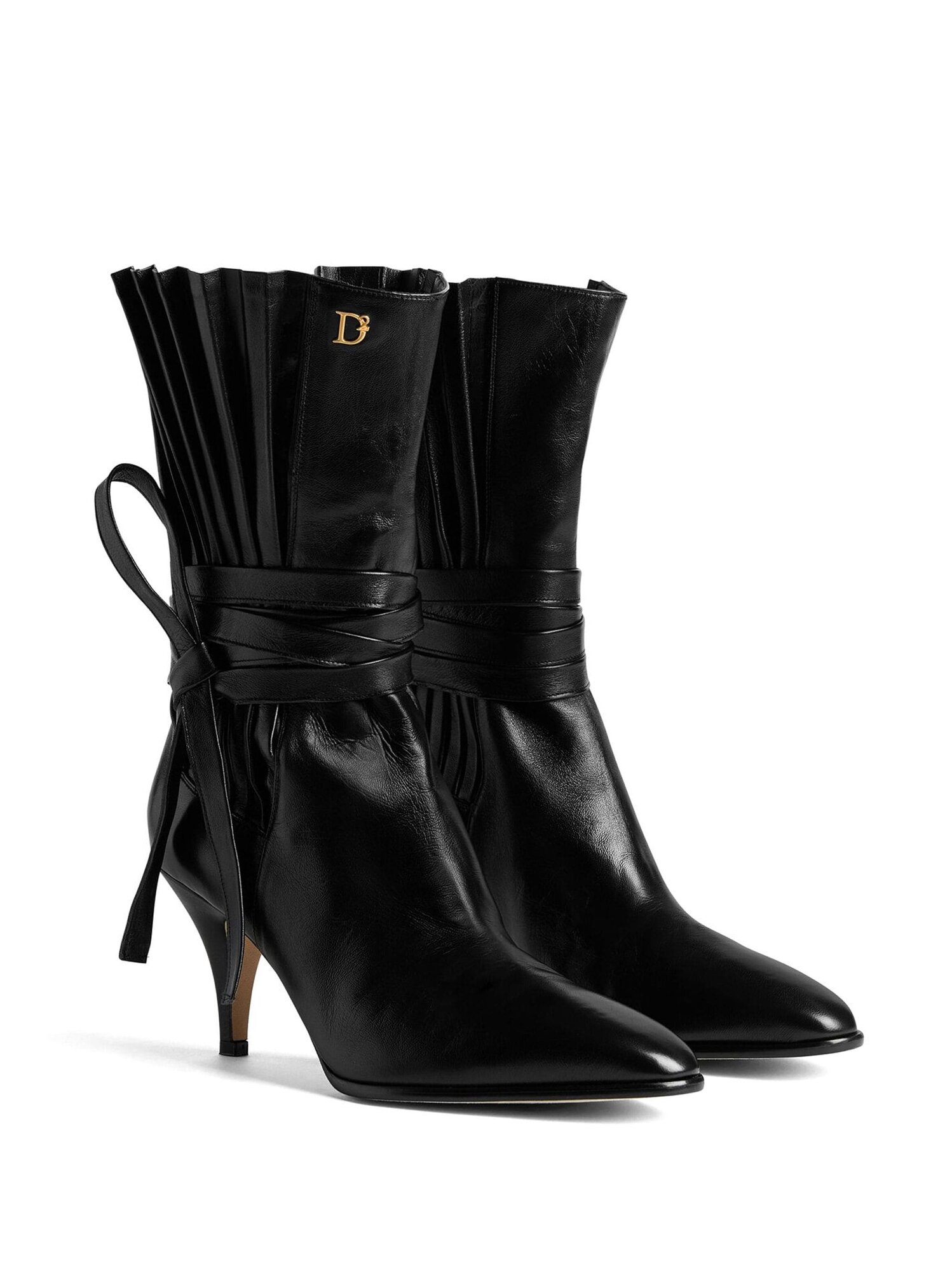 Ботинки DSQUARED2 Logo-plaque self-tie leather boots, размер 37.5 — фото 1