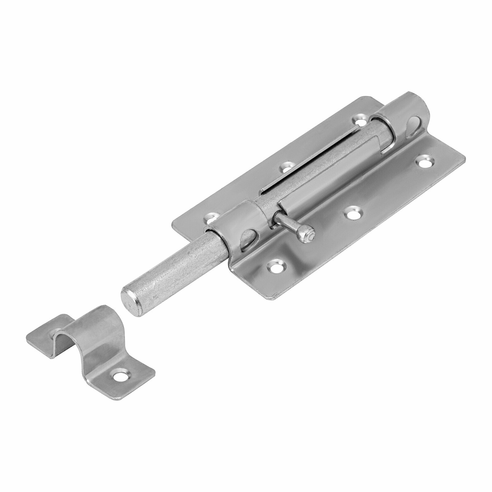 Щеколда на дверь Металлист ЗД-09, прямоугольная площадка, шпингалет дверной накладной, задвижка оцинкованная, 91511