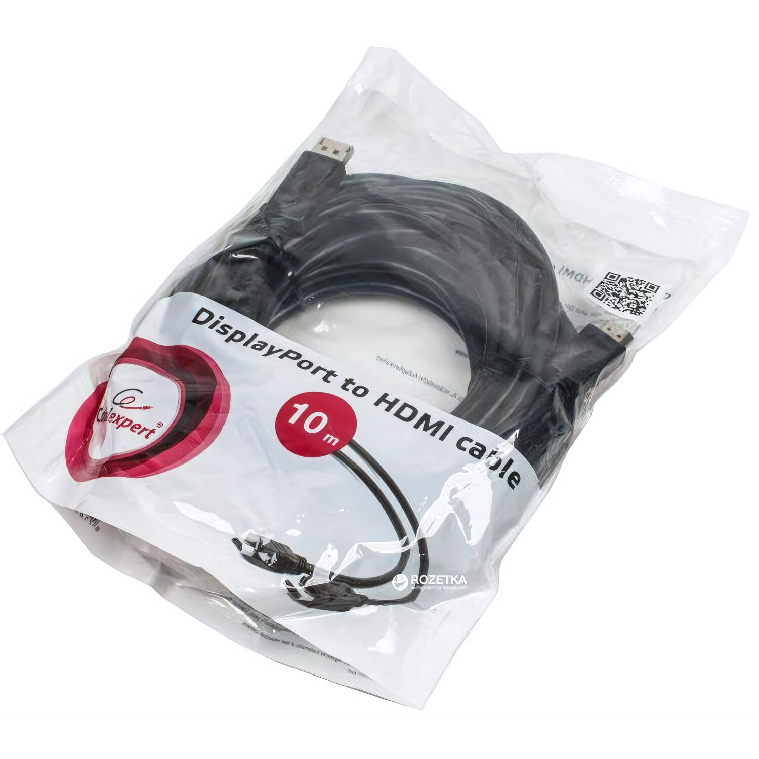 CC-DP-HDMI-10M Cablexpert Кабель DisplayPort->HDMI, 10м, 20M/19M, черный, экран, пакет
