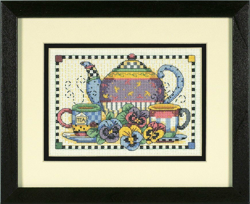 Анютины глазки и чайник 6877