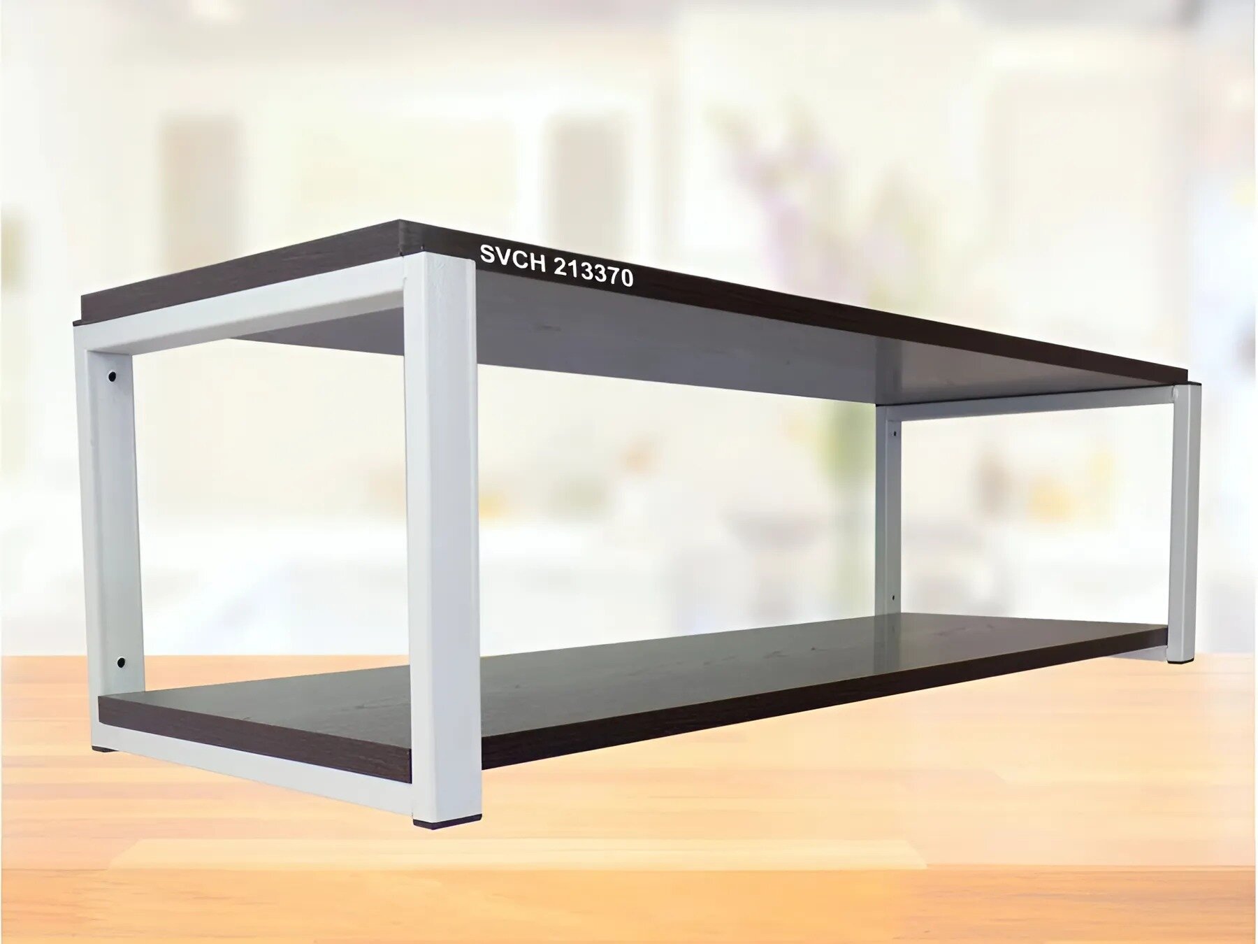 Полка для микроволновки GARROSS "SIBERIA 213370", две полки 30х90 см, высота 27 см, каркас серый, цвет полок венге