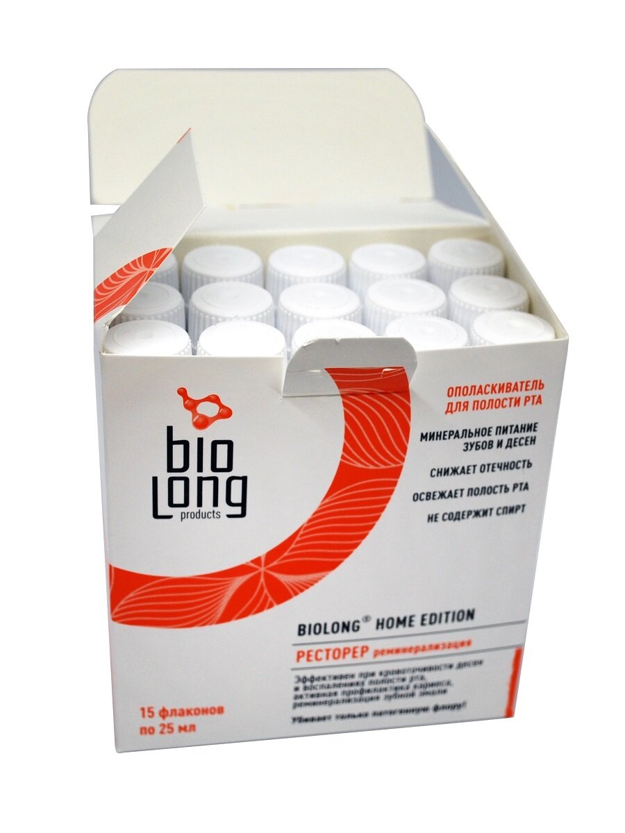 Ополаскиватель для полости рта BIOLONG номе EDITION ресторер реминерализация 15 фл. по 25 мл.