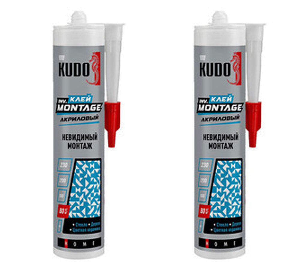 Клей монтажный акриловый Kudo Home inv. Мontage прозрачный 280 мл (2 шт.)