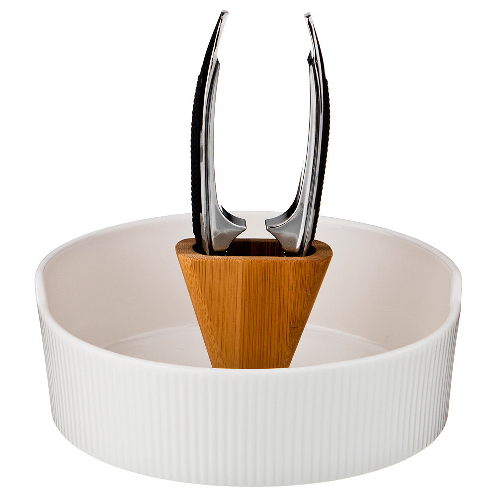 Набор для колки орехов 2пр: блюдо + щипцы для орехов, D 18,5см высота 7 см KSG-587-133