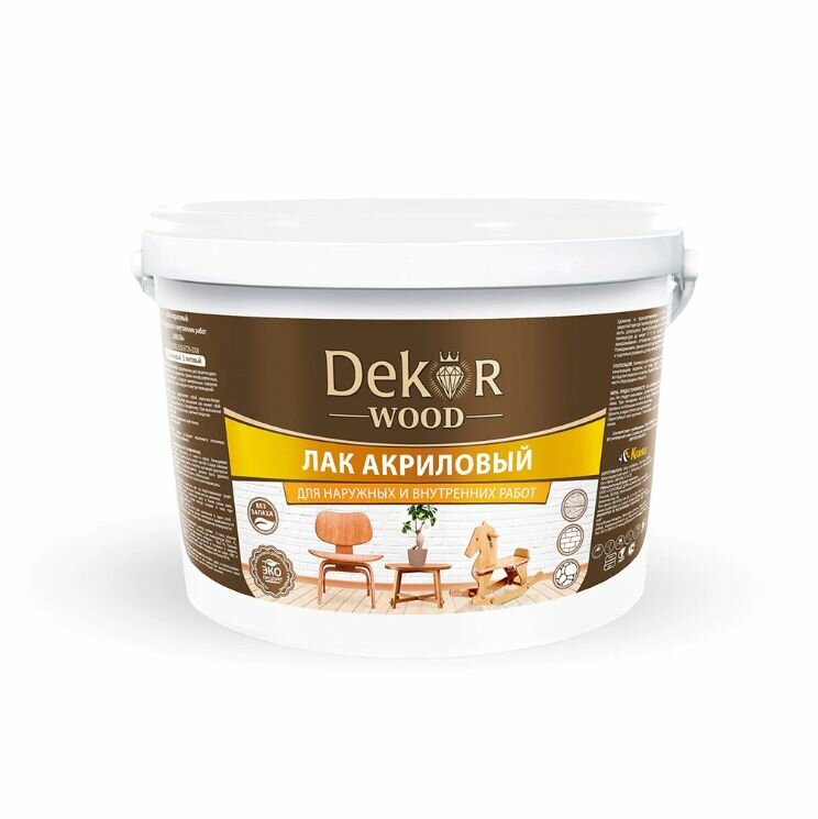 Лак универсальный Dekor Wood акриловый матовый 0,8 кг