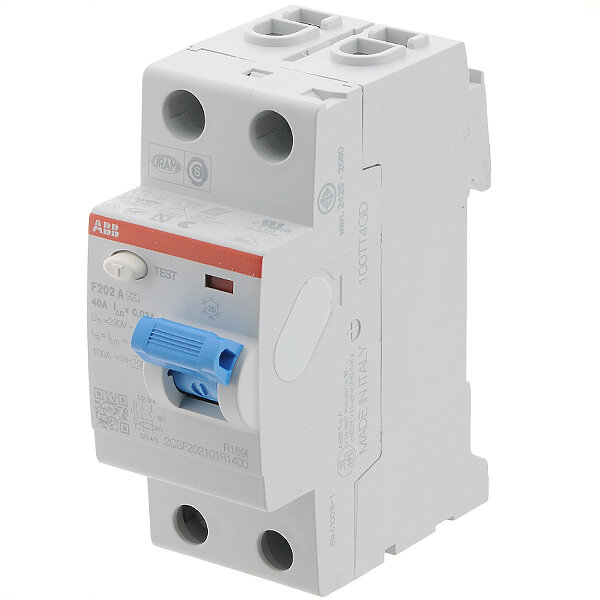 Устройство защитного откл. F202 A-25/0,03 тип А 2Р 2CSF202101R1250 АВВ 25А-30мА 230/400В