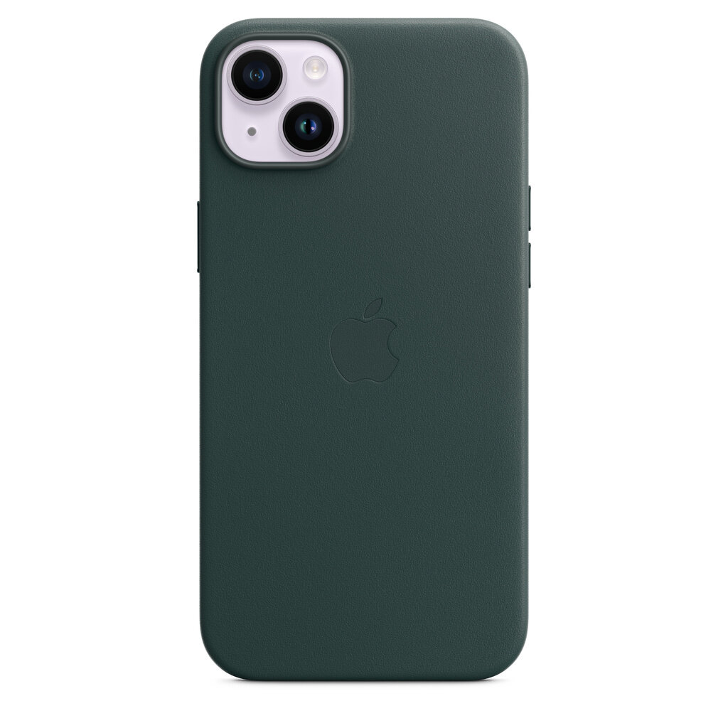 Чехол кожаный Apple iPhone 14 Plus Leather Case with MagSafe Forest Green (Зелёный лес) MPPA3ZM/A
