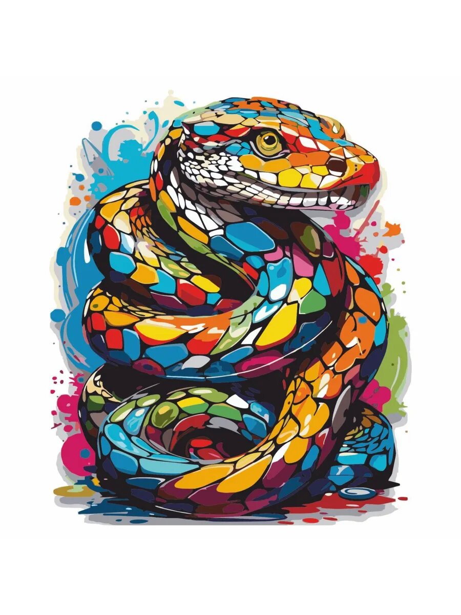 Наклейка "Змея", 100х100мм, вид 7, Арт рэйсинг