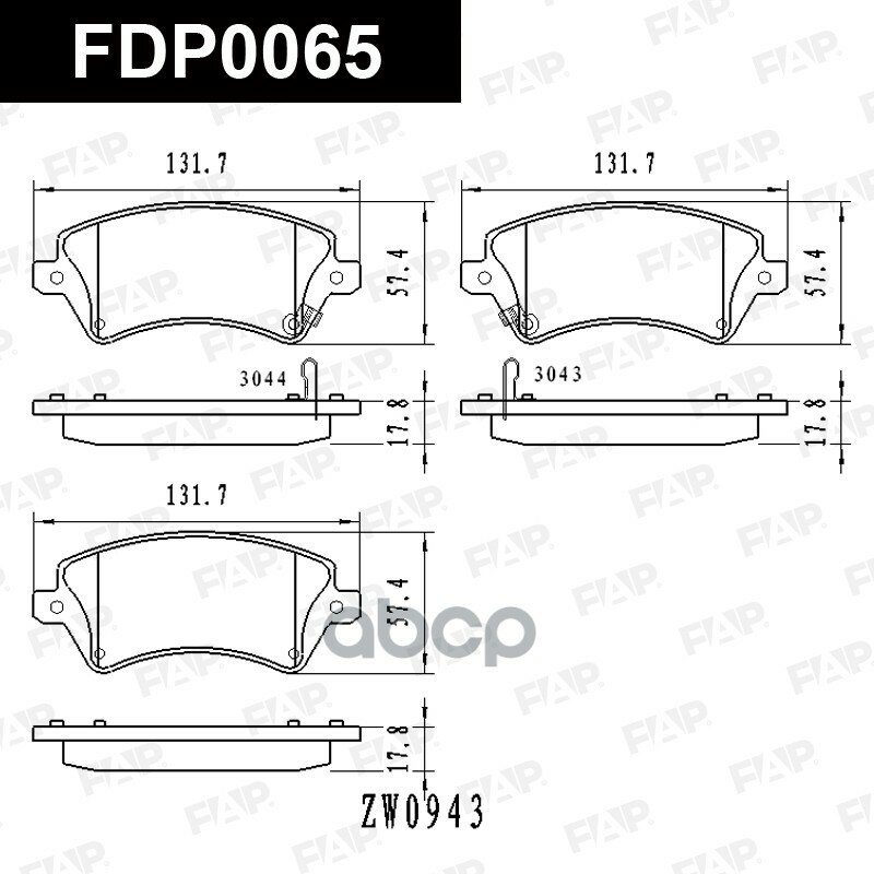 FDP0065 колодки дисковые! передние Toyota Corolla 01> FAP арт. FDP0065