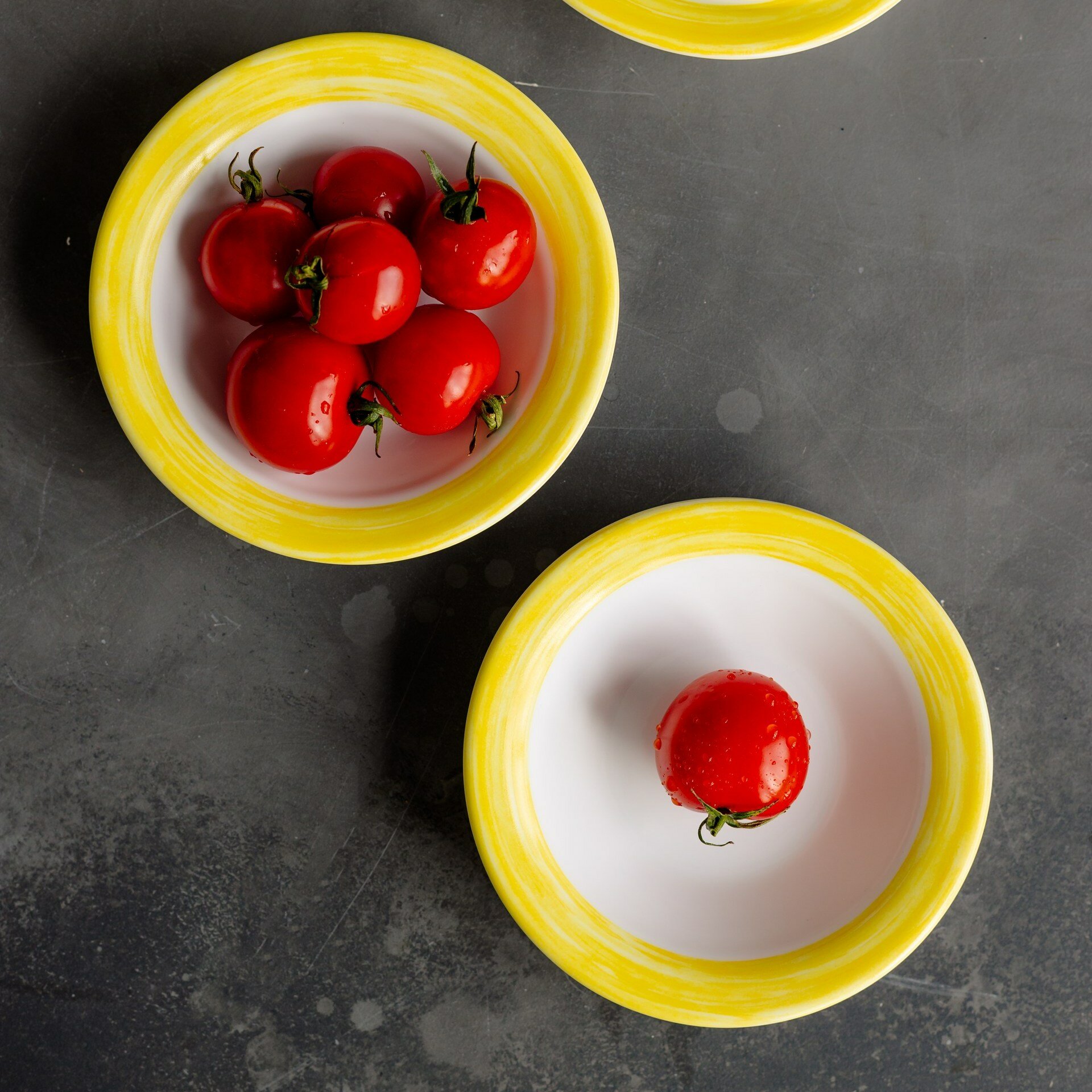 Набор блюдец глубоких для десерта диаметр 12 см, объем 110 мл, 6 шт, желтый, Arcoroc Brush