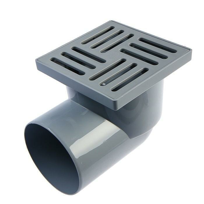 Трап АниПласт TQ1110 110 горизонтальный выпуск, н/рег. c решеткой из пластика 15х15