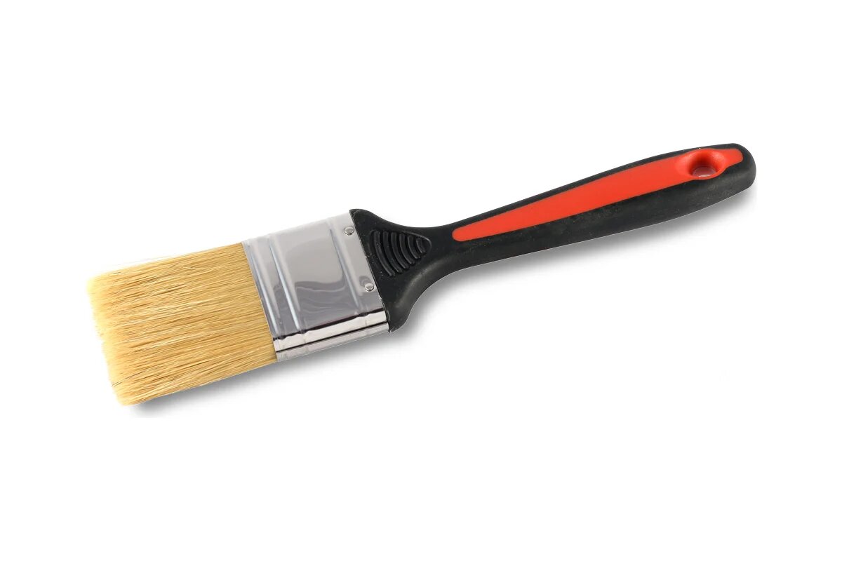 GROSSMEISTER Кисть плоская pro, натуральная щетина, двухкомпонентная рукоятка, 60 мм 001206060