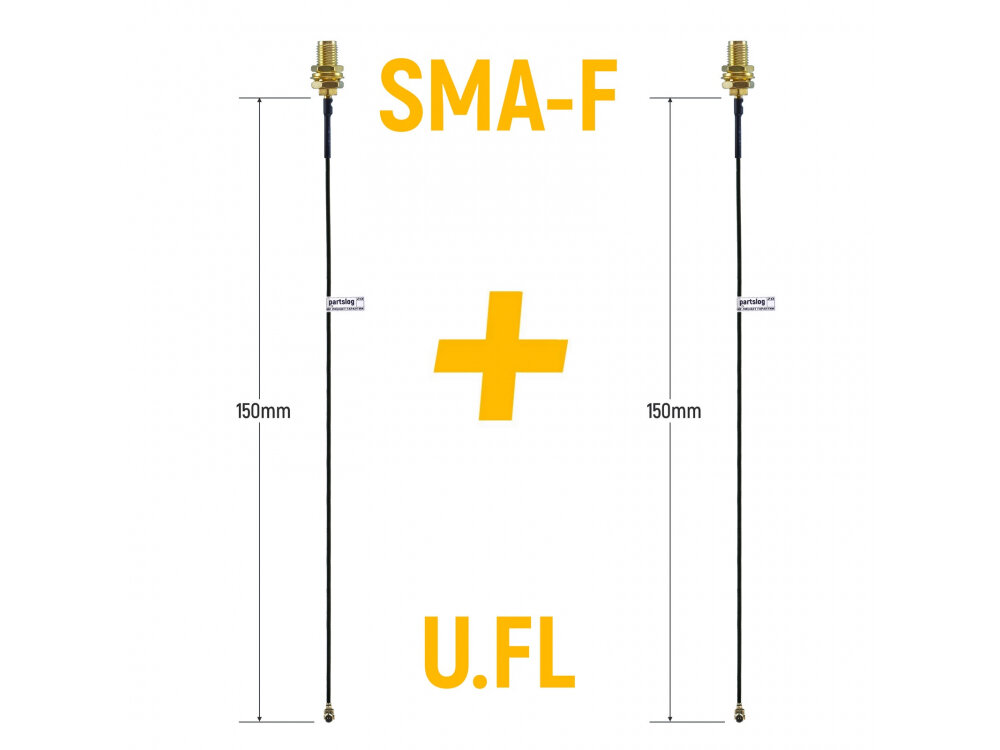 Кабель Пигтейл SMA-F - U.FL 150мм RF 1.13 (2 штуки)