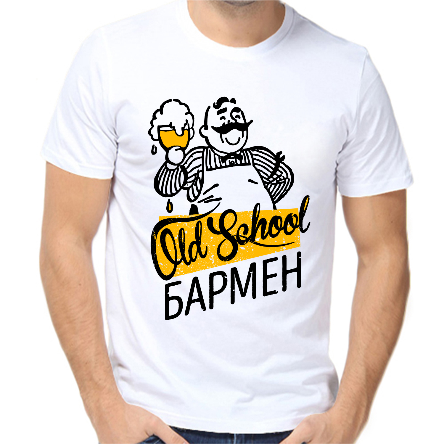Футболка old school бармен