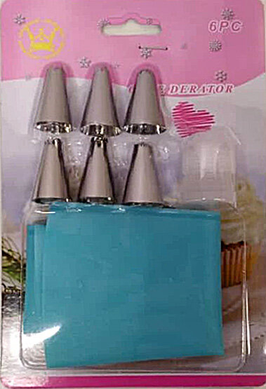 Набор Мешок WF Cake Decorator кондитерский силиконовый + 6 насадок с креплением