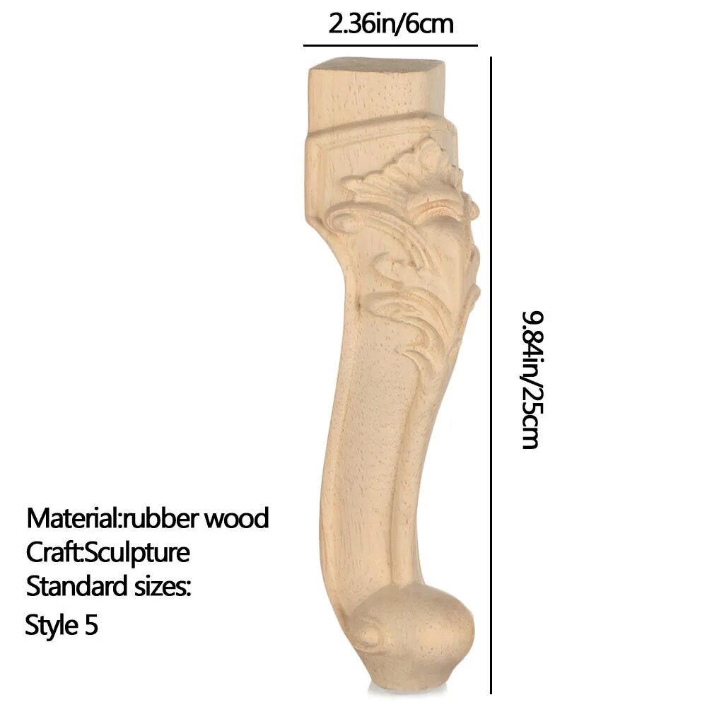 Резные ножки для мебели в европейском стиле из резины и дерева, подставки для сидений шкафа, винтажные аксессуары для украшения дома 9