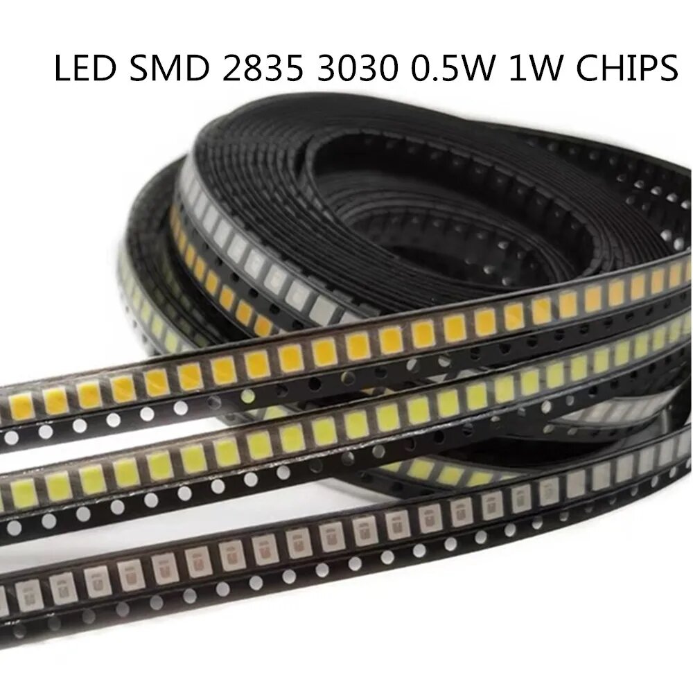 500 шт. Светодиоды SMD 2835 5730 белый 4000К Холодный белый, 2835 1W 3V 300MA