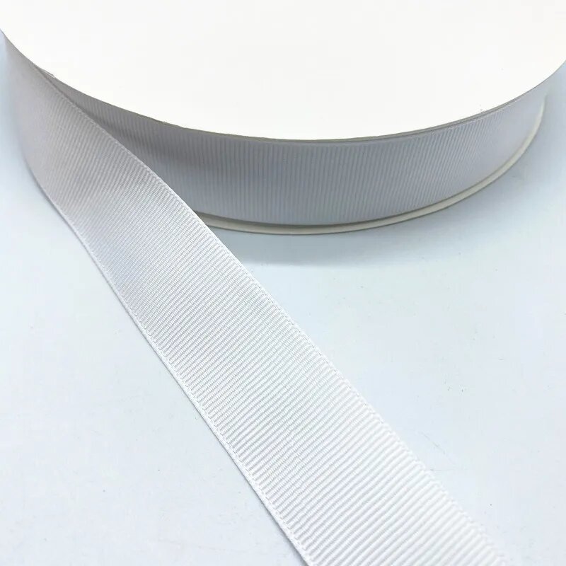 QQHYMJGT Репсовые атласные ленты 10-50 мм 5 ярдов Белый, 12, 10mm(5yards)