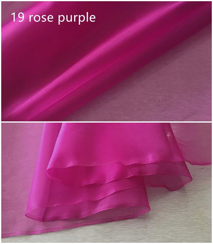 Шелковая органза Saskia для пошива 1 м Фиолетовый, 19 rose purple
