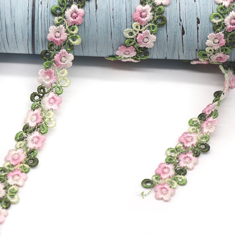 H858 2 ярда/лот полиэстер цветок кружевная бейка свадебная вышитая кружевная ткань Diy лента ручной работы швейные аксессуары вечерние платья