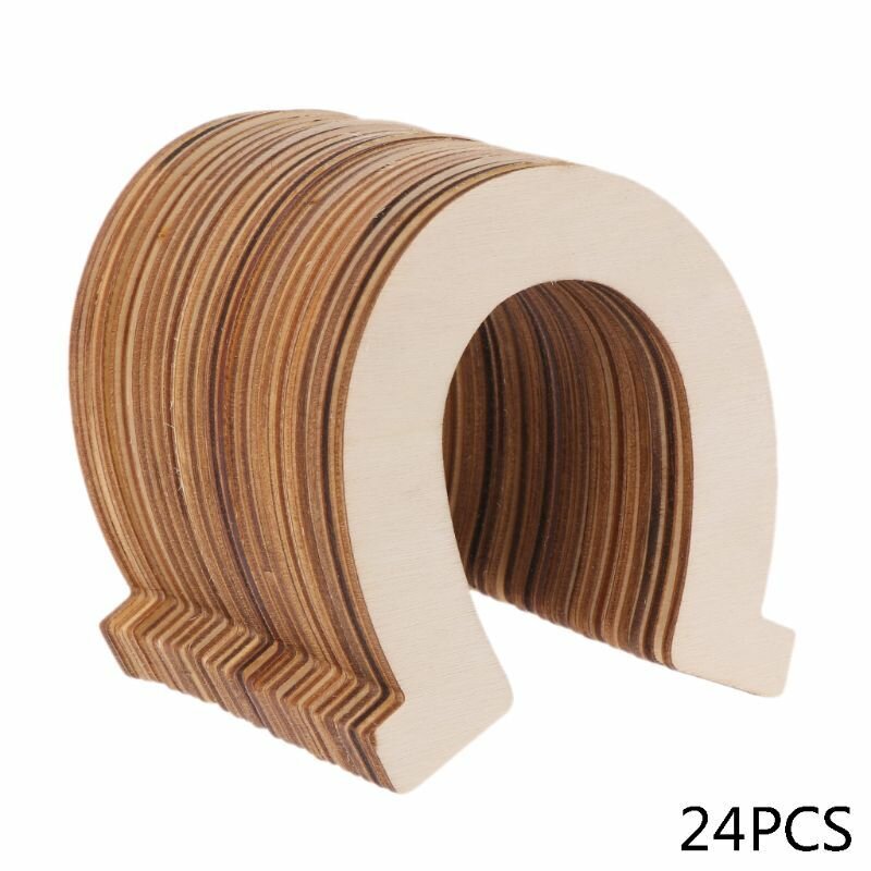 1 упаковка из 24 деревянных щепок в форме подковы