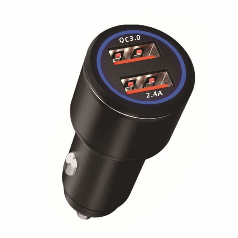 Автомобильное зарядное устройство 12 В-24 В, быстрая зарядка, двойной порт USB QC3.0, адаптер прикуривателя для мобильного телефона