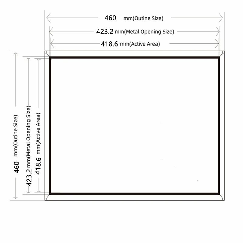 Изготовленная на заказ ИК-панель с сенсорным экраном 460x460 мм без стекла Инфракрасная мультисенсорная панель Комплект накладок 20 точек ИК-сенсорная рамка (без стекла)