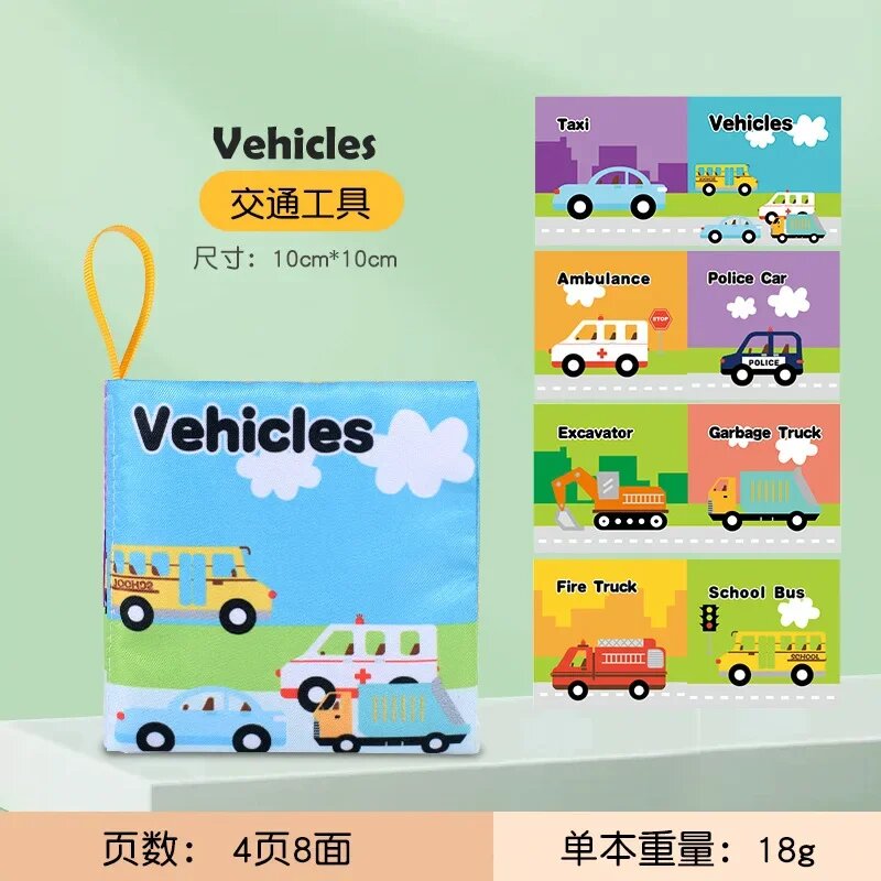 Детская книга из мягкой ткани для новорожденных От 0 до 12 месяцев, 3D книга с животными Монтессори, ранняя развивающая сенсорная игрушка для детей, подарок