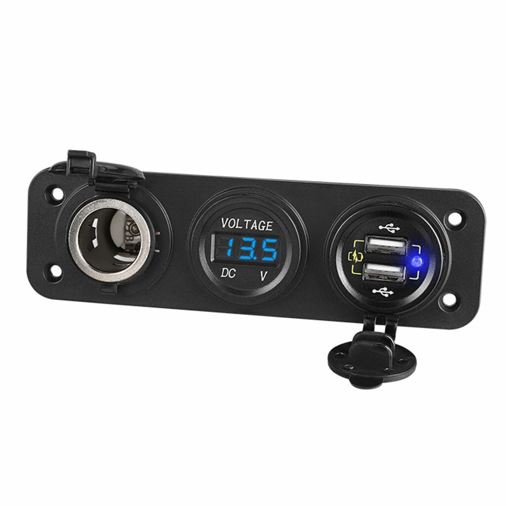 Водонепроницаемый QC3.0 USB автомобильный адаптер для быстрого зарядного устройства со светодиодным вольтметром 12 В 24 В розетка панель для грузовика