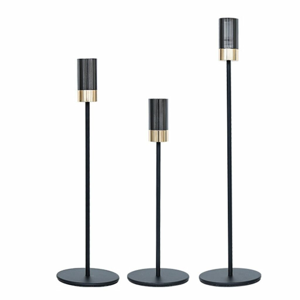 Набор из 3 предметов, украшение для подсвечников из кованого железа-423 3 черный