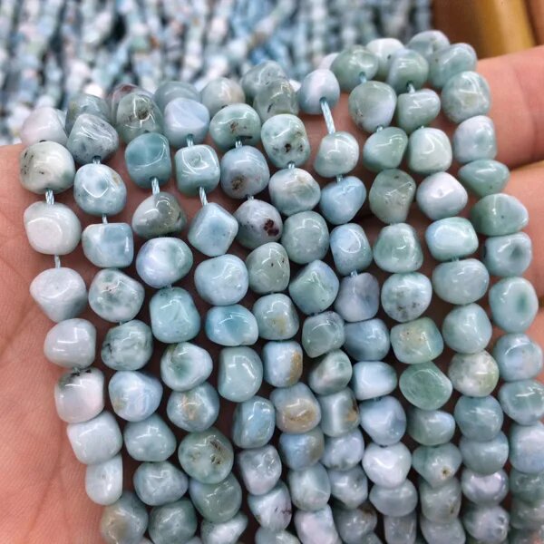 Бусины Из ларимара freeform, бусины из натурального камня, незакрепленные бусины для изготовления ювелирных изделий, нитка 15 дюймов, 5-6 мм