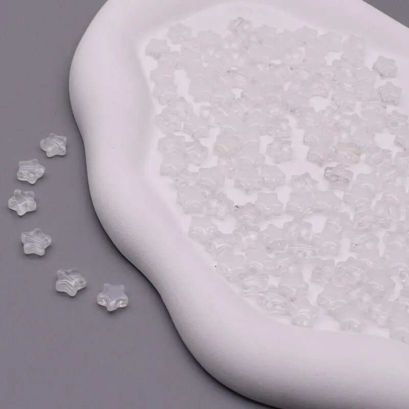 Хрустальные стеклянные бусины YanQi 8 мм звёздочки 30/60 шт Белый, 30pcs, 2