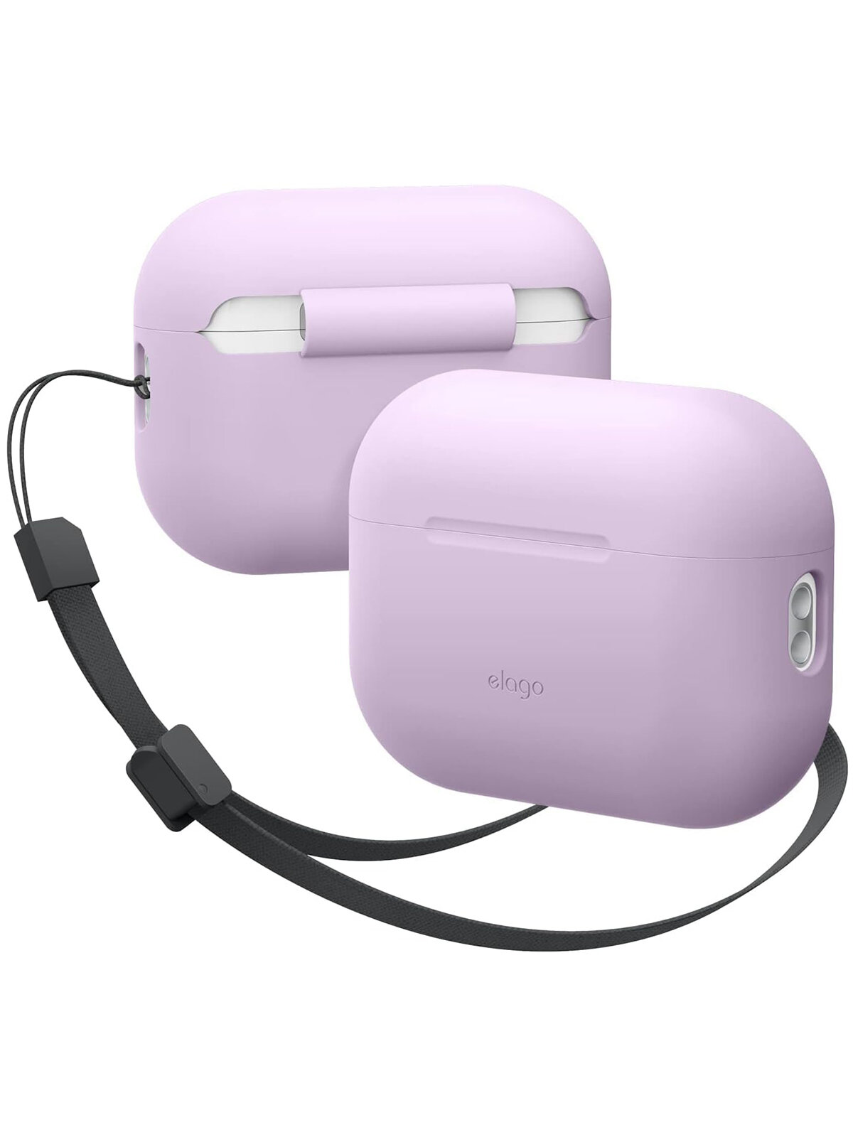 Elago для AirPods Pro 2 (Lightning) чехол Silicone case with Round strap Lavender