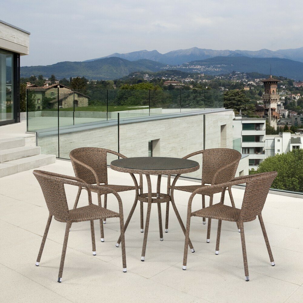 Комплект мебели 4+1T282ANT/Y137C-W56 Light Brown 4Pcs (Afina Garden)