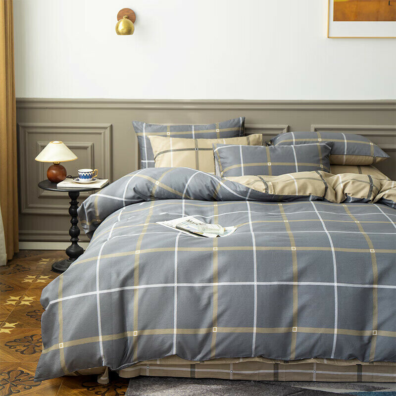 Duoxiai Single Duvet Cover, Double-Size Pure Cotton Quilt Cover, 100% Cotton Duvet Cover for 1.5-Meter Bed, 203*229cm