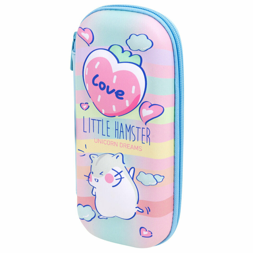 Пенал BRAUBERG, 1 отделение, 1 откидная планка, EVA 3D, 22х10х5 см, "Humster", 270702, 270702