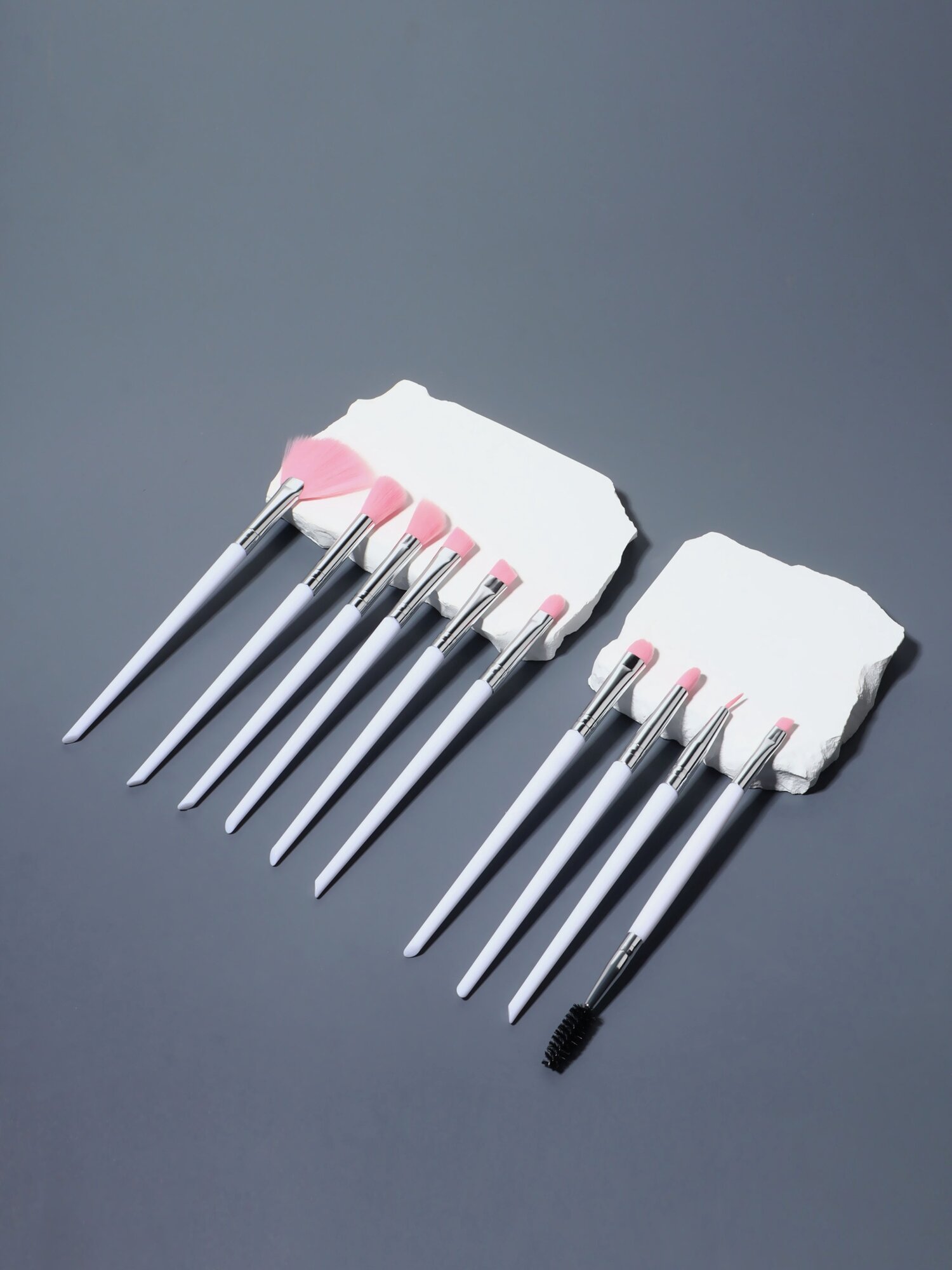 Набор кистей для макияжа, 10 предметов, 16.5 см, в чехле, белый