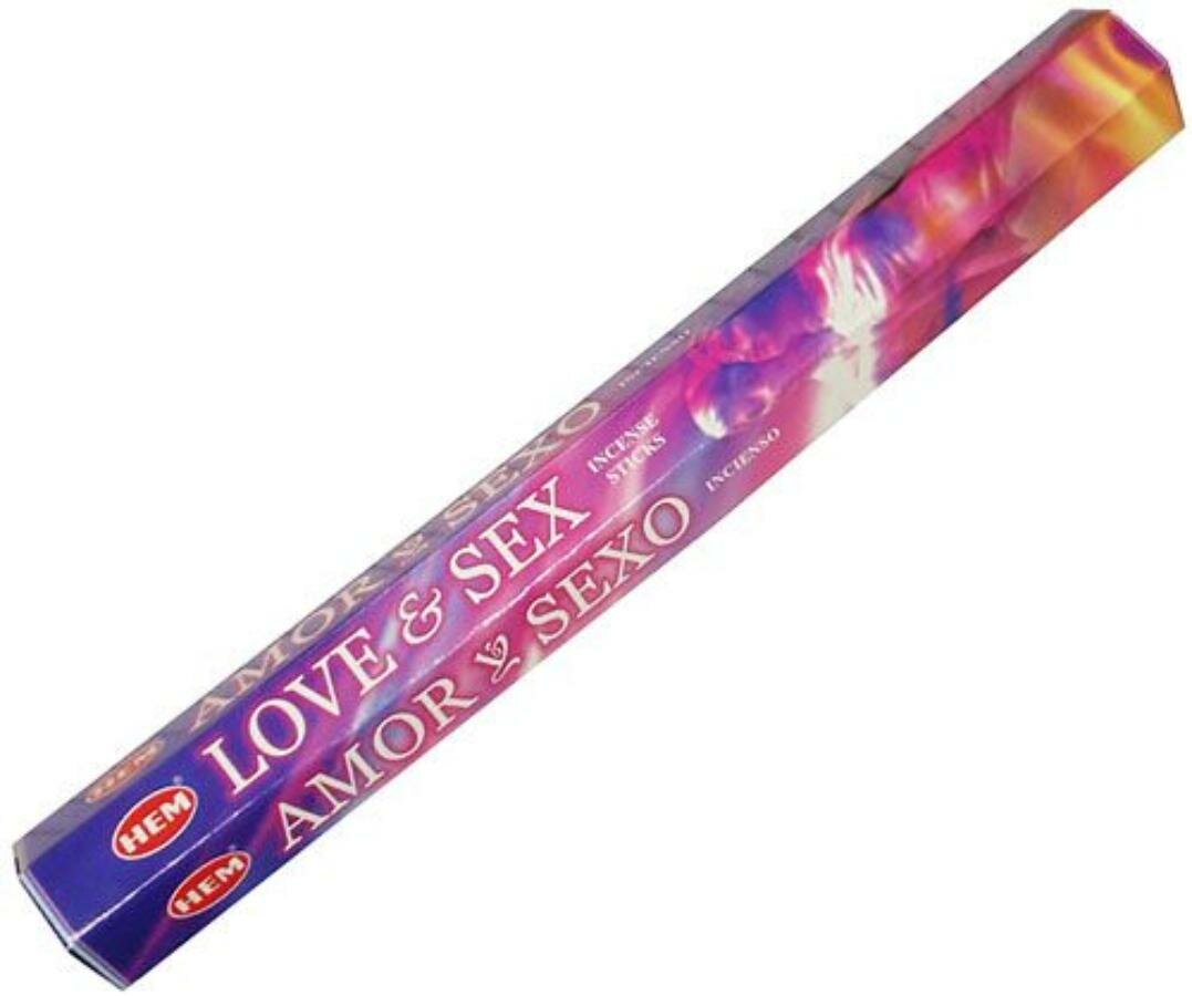 Hem Incense Sticks LOVE and SEX (Благовония любовь и секс, Хем), уп. 20 палочек.