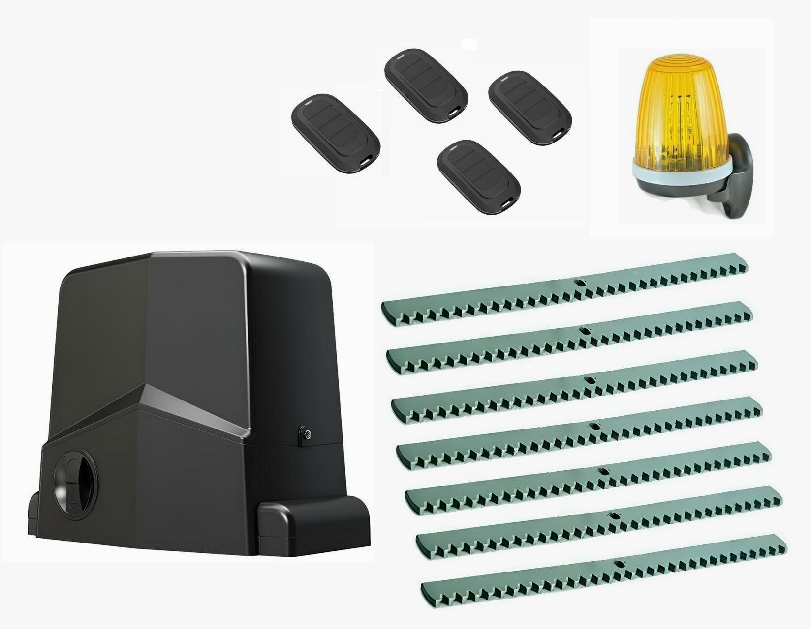 Автоматика для откатных ворот ARW-1000MKIT L7-T4, комплект: привод, сигнальная лампа, 4 пульта, 7 реек