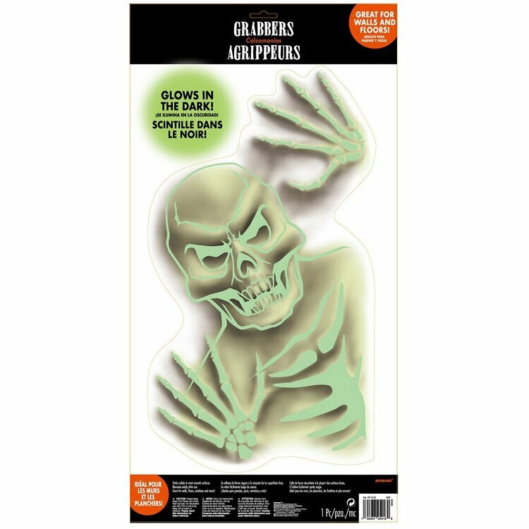 Наклейка на стену Amscan Halloween, мертвец светящаяся, виниловая