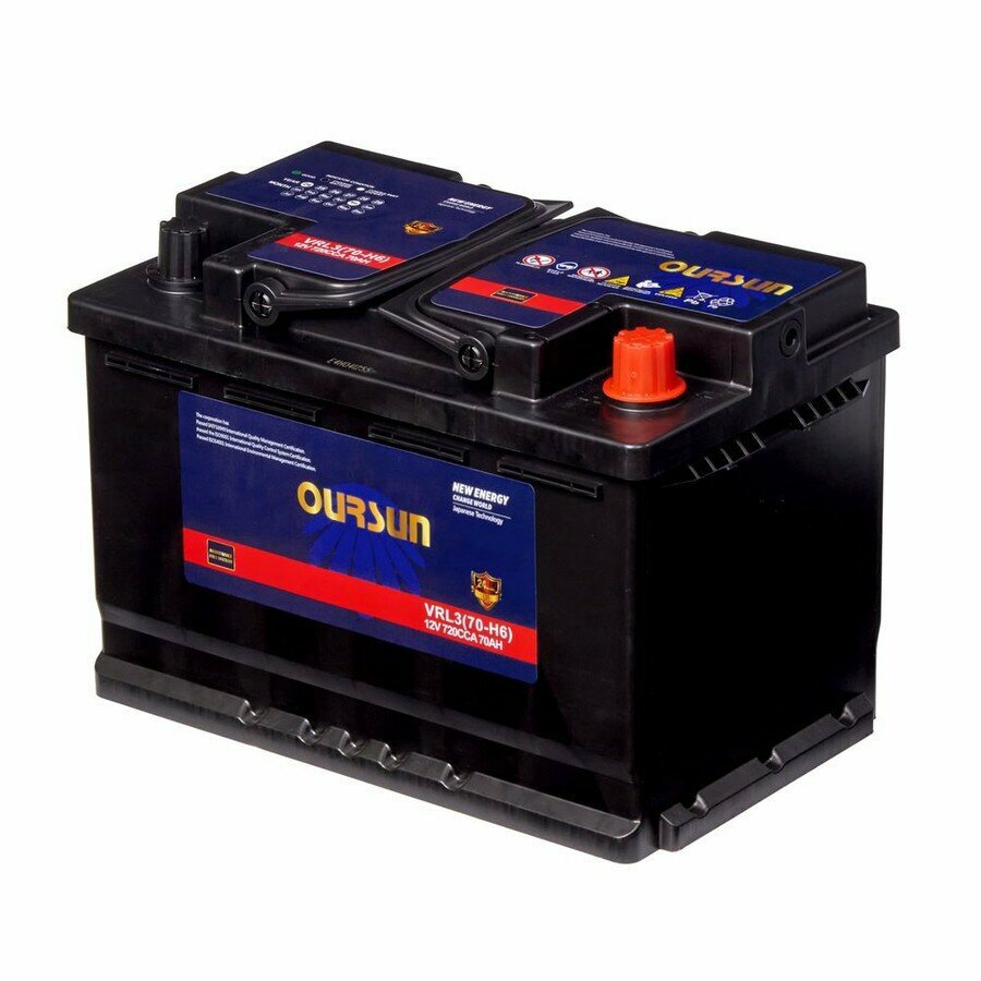 Аккумулятор OURSUN DIN AGM VRL3 (70-H6) от официального дистрибьютора, OURSUN, артикул VRL370H6