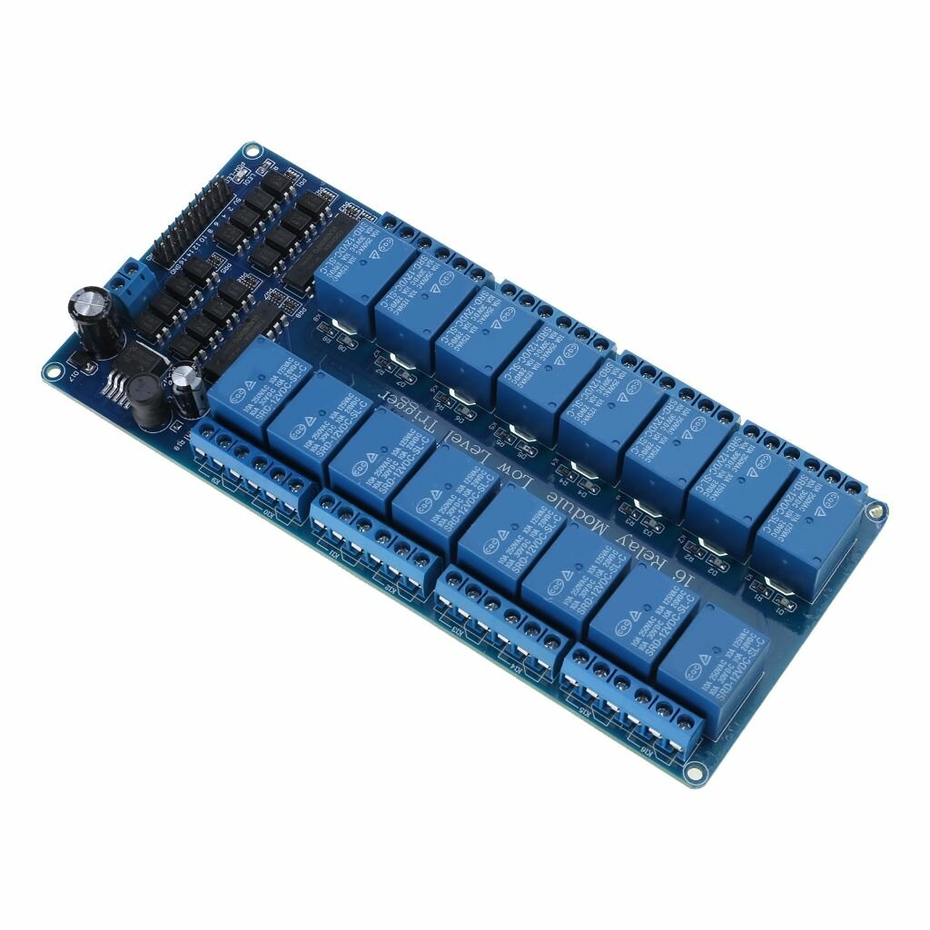 16-канальный модуль реле с оптроном, - 12V