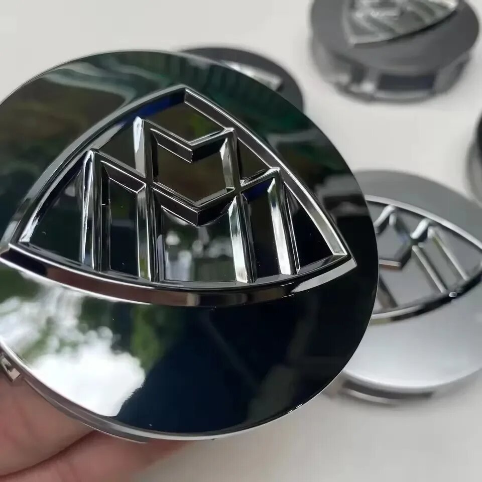 Логотип Maybach, 4 шт, 75 мм, эмблема автомобиля, центральная крышка ступицы колеса, авто обод, ремонт, пыленепроницаемые чехлы для значков S480 S500 GLS, наклейки, аксессуары chrome Silver