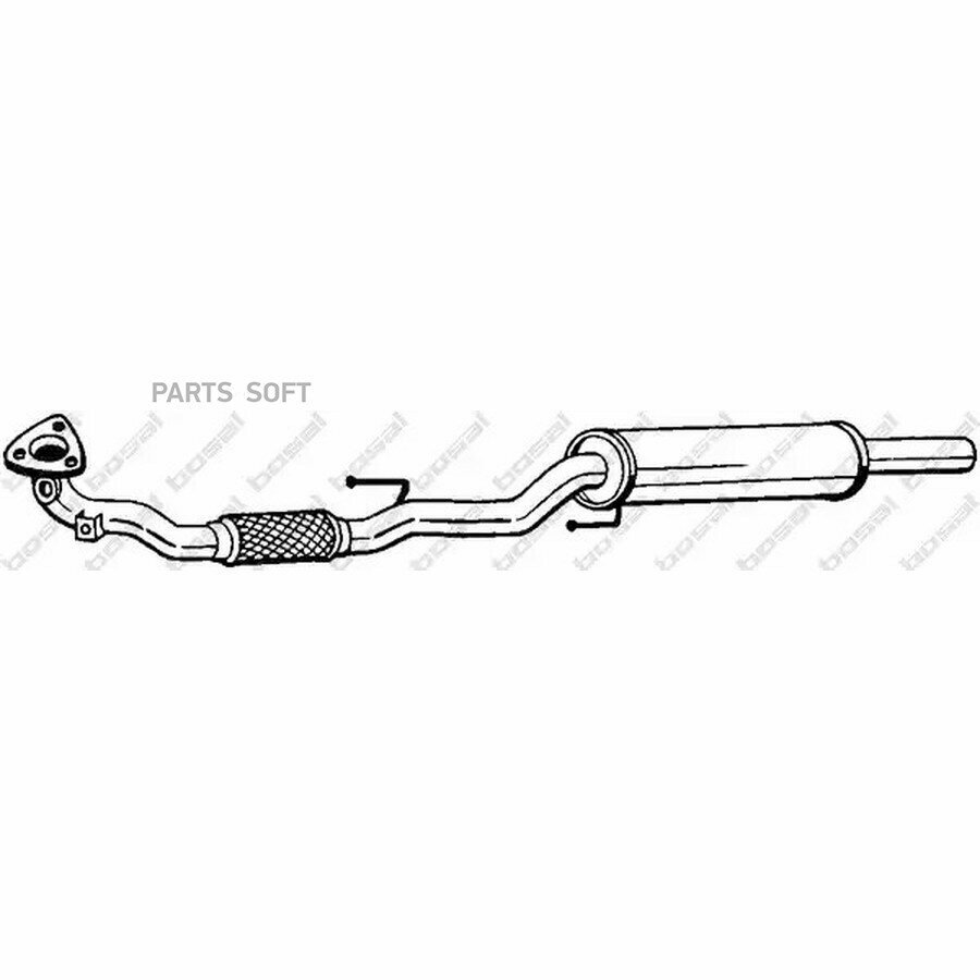 Глушитель центральный (SKOD FABIA 05-07 ) от официального дистрибьютора, BOSAL, артикул 281769
