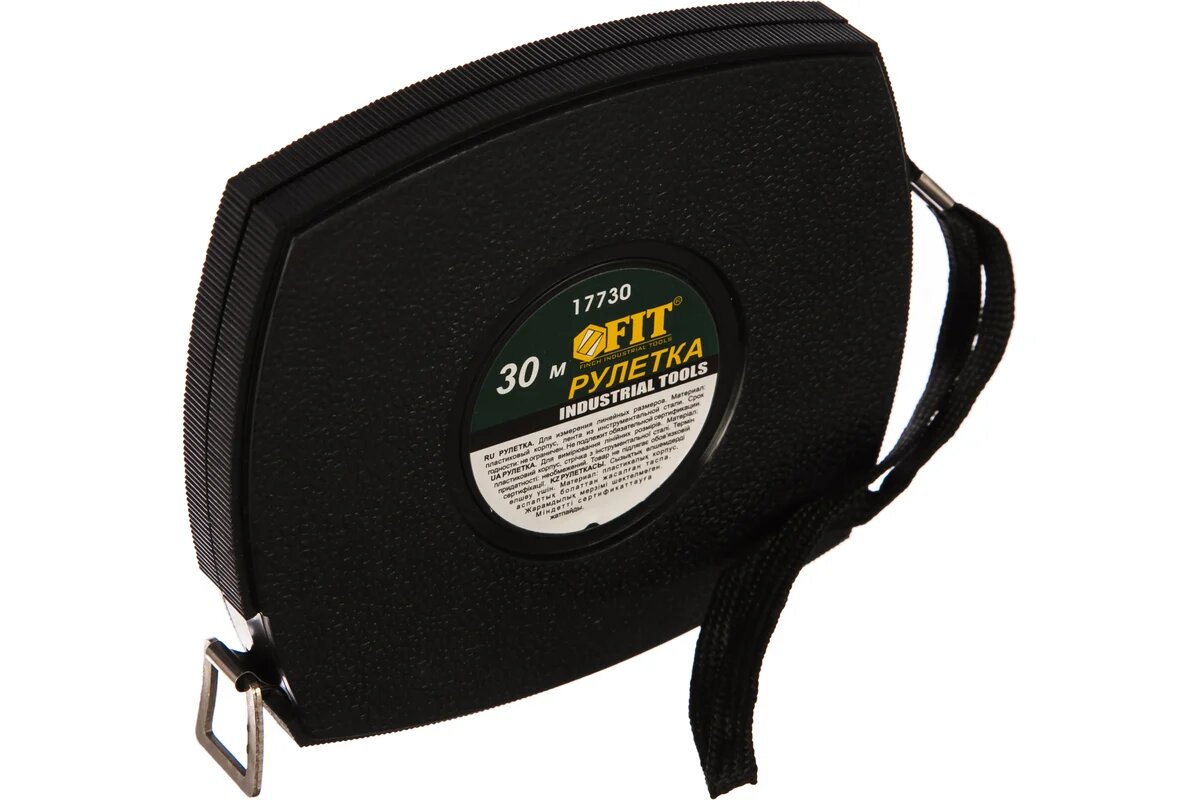 Рулетка, черный закрытый пластиковый корпус, стальная лента 30 м