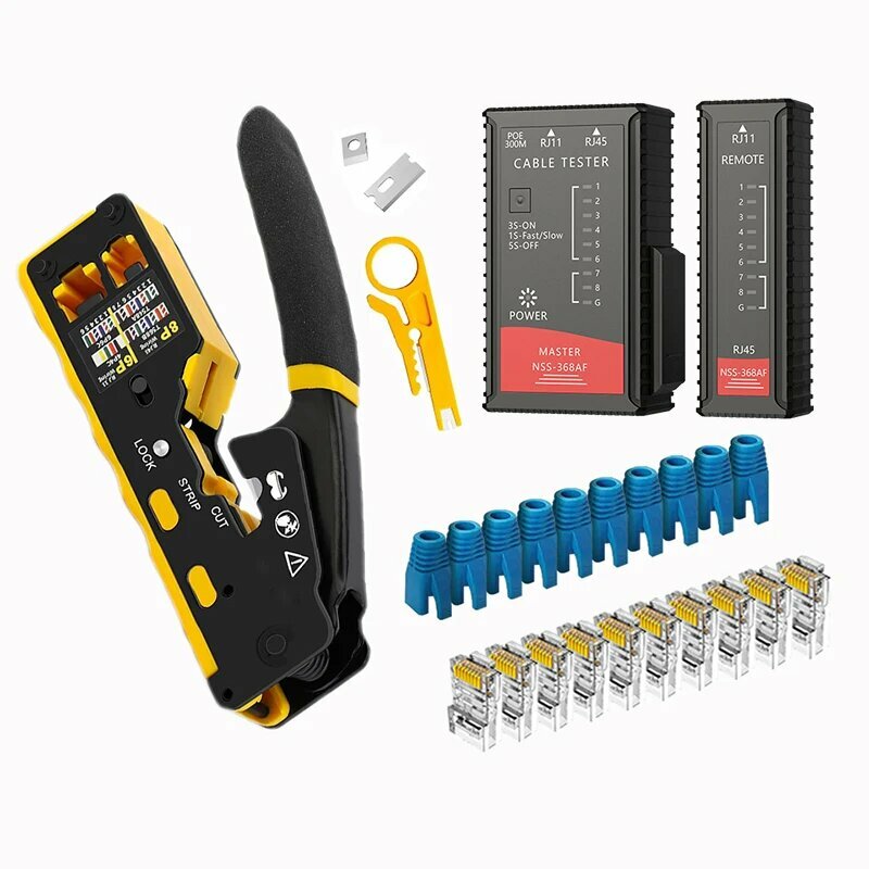 Обжимной инструмент SHOYEE для кабелей Cat5 Cat5e Cat6 Yellow set