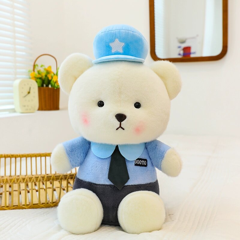 Новая милая плюшевая игрушка — медведь-полицейский, популярная на интернете, мягкая игрушка, кукла полицейского по