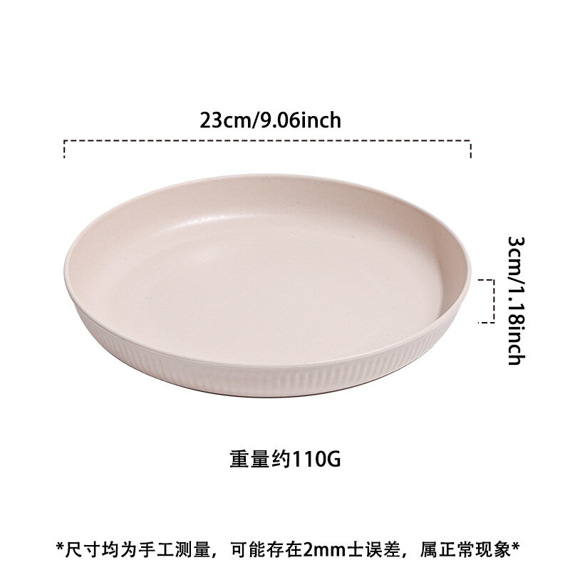 Тарелка из пшеничной соломы Amazon TK, тарелка для отеля, тарелка для фруктов, домашняя тарелка для салата в скандинавском стиле, пластиковая тарелка из PP