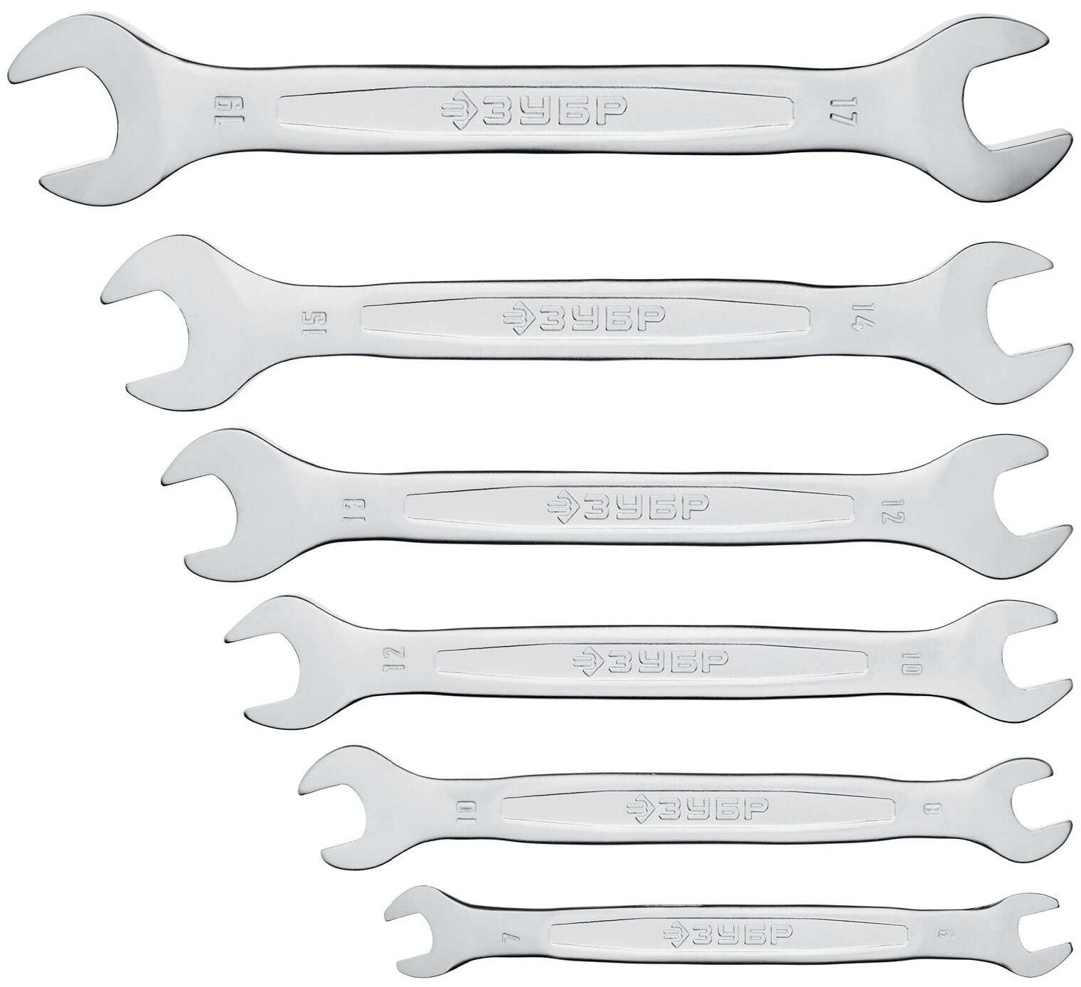 Набор рожковых гаечных ключей ЗУБР Профессионал 6 шт. 6-19 мм 27011-H6